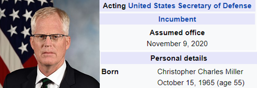 Acting Secretary of Defense Christopher C. Miller - Gematrinator 85