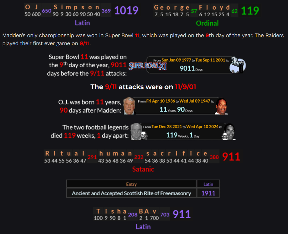 The Eclipse and 9/11 Riddles for O.J. - Gematrinator 85